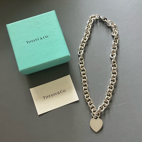 Tiffany & Co. | Jewelry | Tiffany Co Heart Tag Chain Link Necklace ...